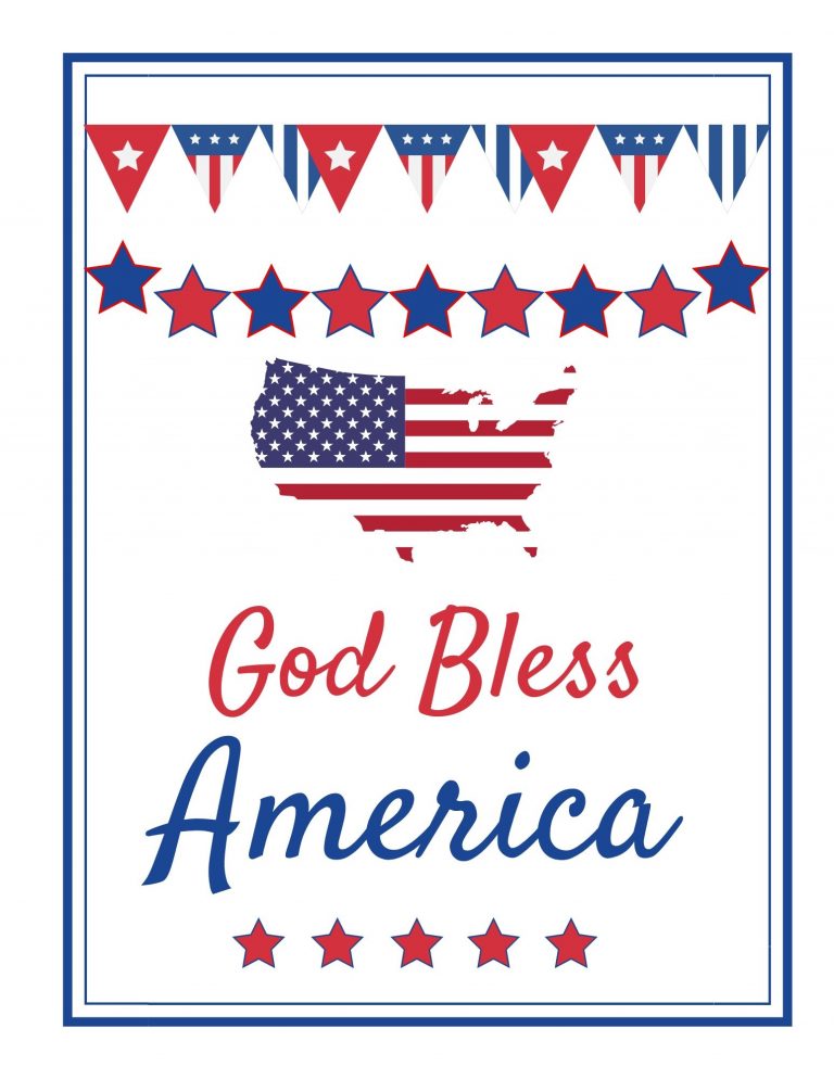 God Bless America Free Printable Wall Art