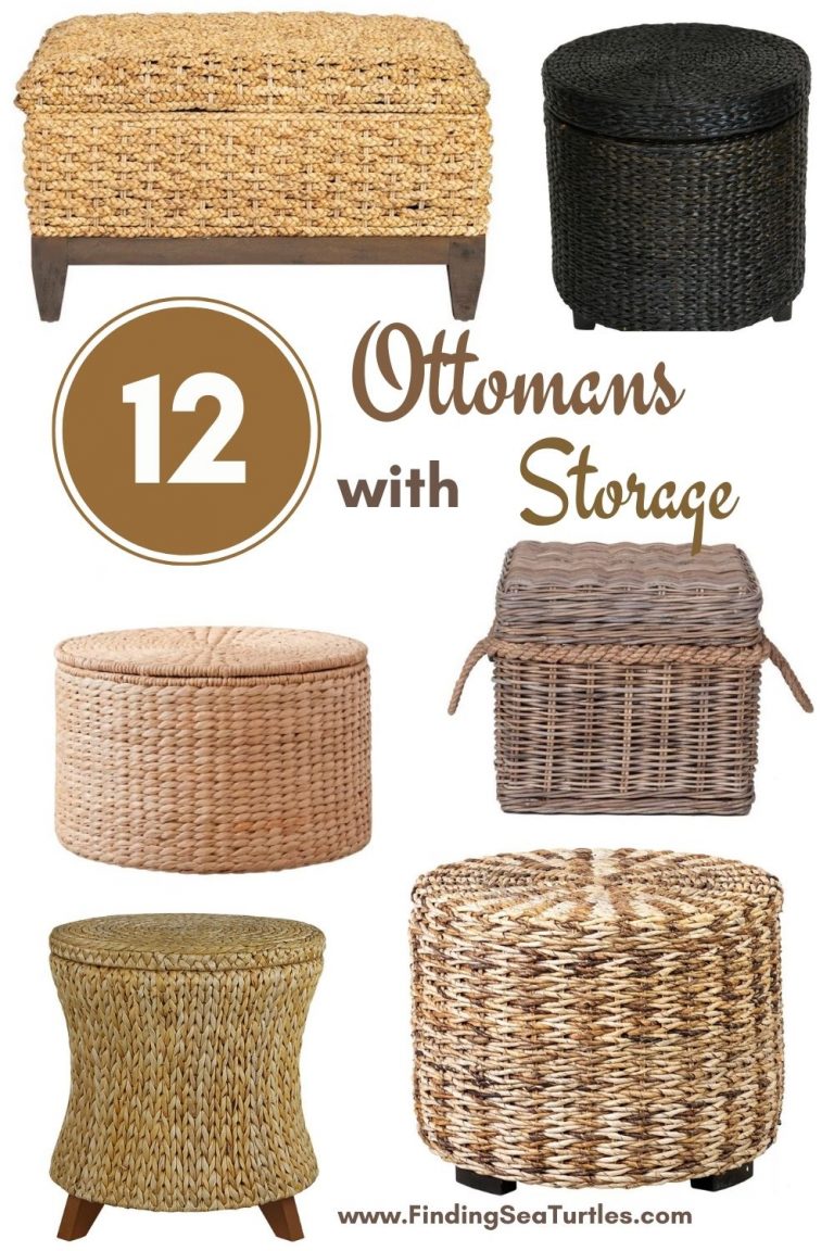 12 Rattan Ottomans with Storage