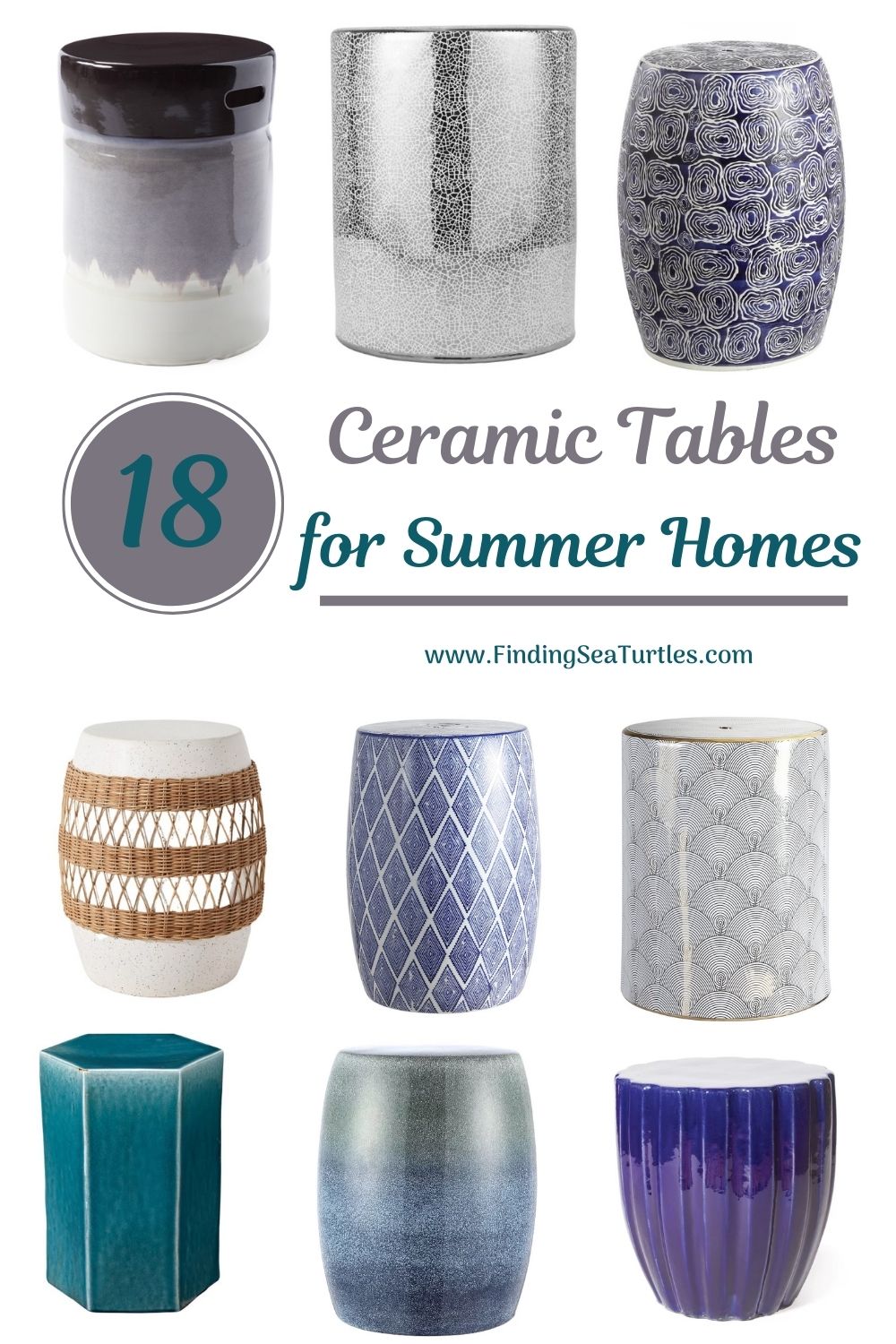 18 Coastal Style Ceramic Tables
