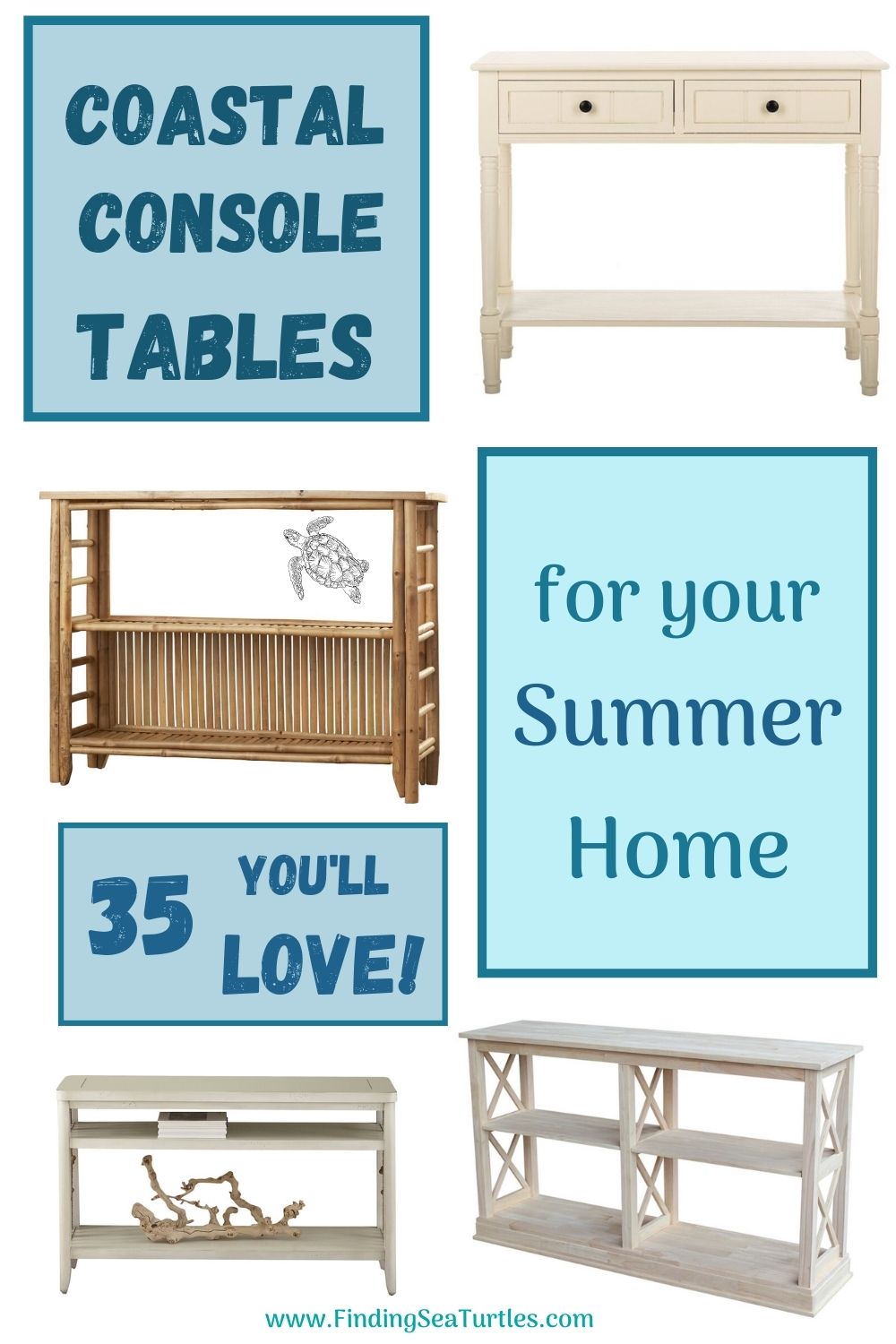 35 Coastal Console Tables with Seaside Style