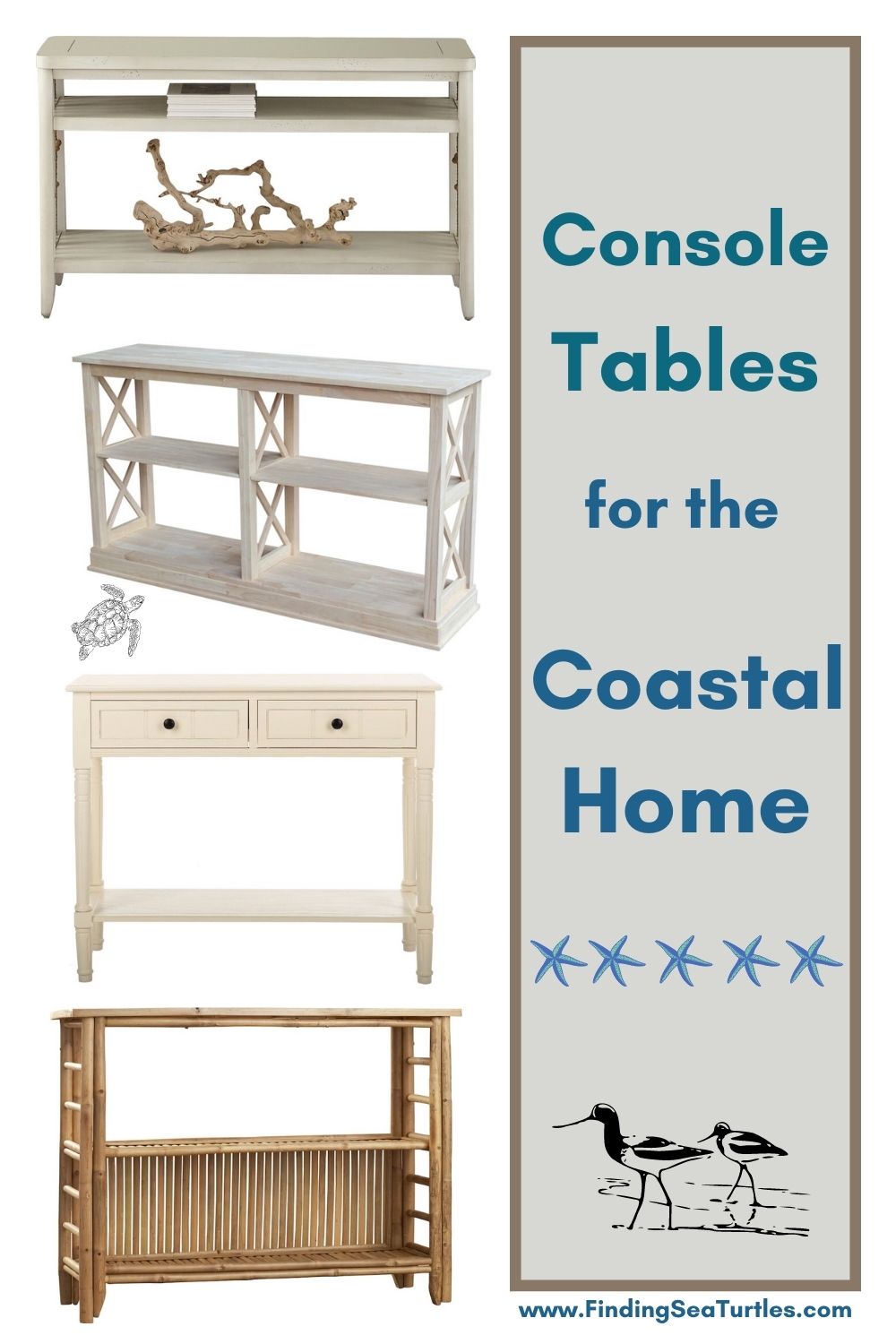 35 Coastal Console Tables with Seaside Style