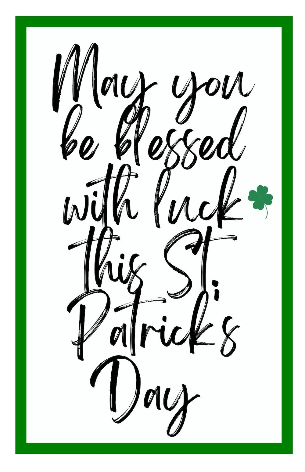 4 St Patricks Lucky Printable Wall Art Decor to Print Now