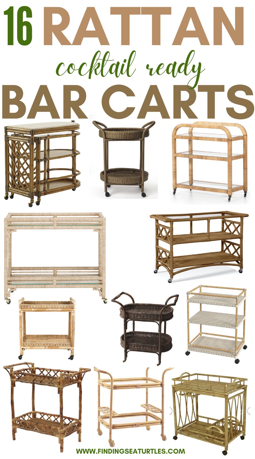 16 Rattan Bar Carts to Celebrate the Cocktail Hour