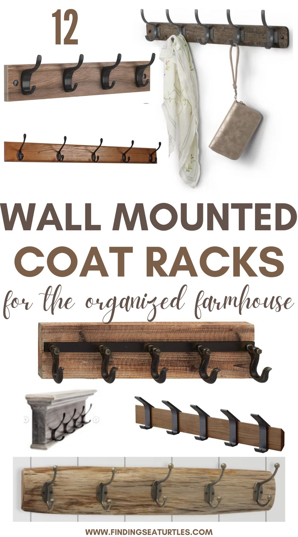 12 Wall-Mounted Coat Racks with Farmhouse Style