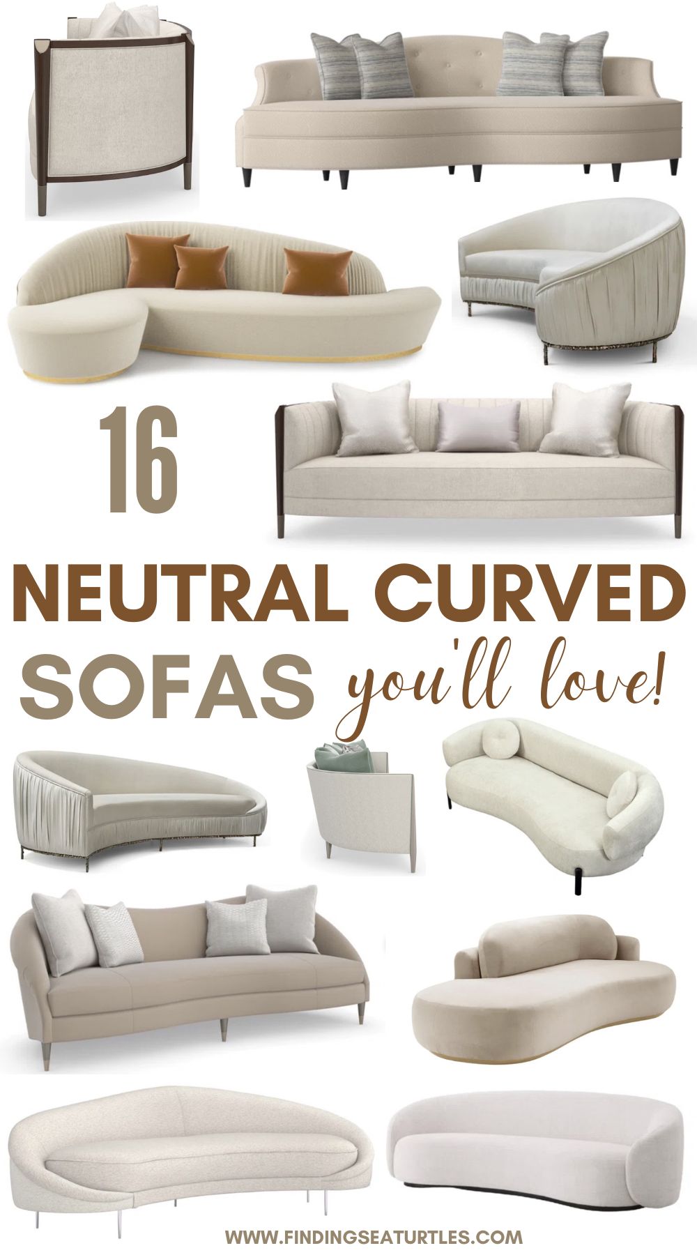 16 Neutral Curved Sofas for Styling a Lavish Room