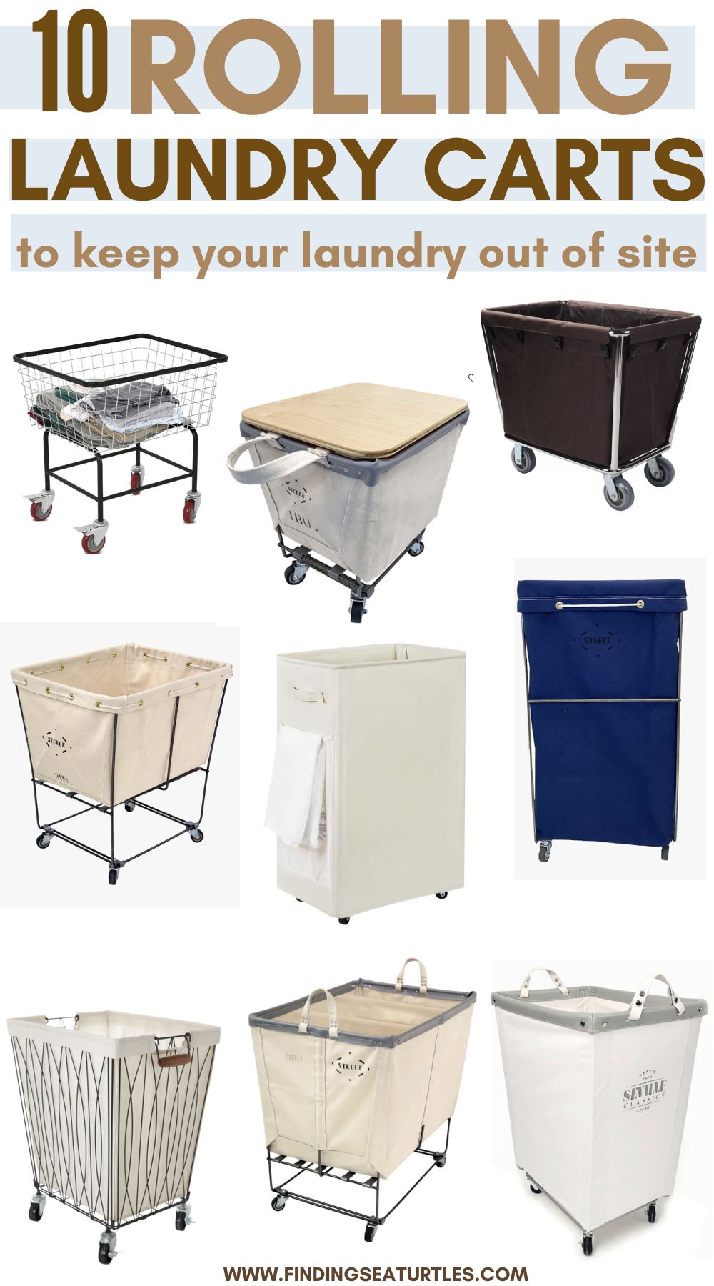 10 Rolling Laundry Carts to Keep a Tidy Laundry Room